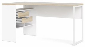 Tvilum Rohový psací stůl EFREM PLUS se 2 zásuvkami s deskou v dekoru dub