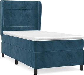 Box spring postel s matrací tmavě modrá 80 x 200 cm samet 3129181