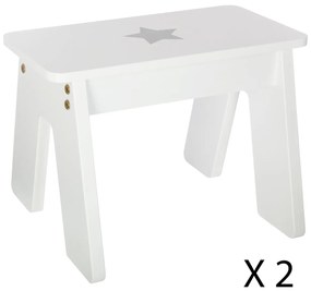 Atmosphera for Kids Dětský stůl pro 2 s úložným prostorem bílý a stříbrný