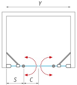 Roth Tower Line sprchové dveře dvoukřídlé 120 x 201,2 cm 721-1200000-00-02 brillant / transparent