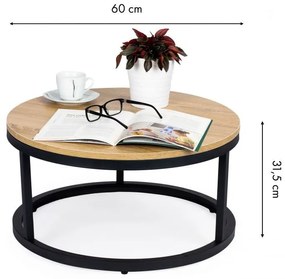 modernHOME Moderní industriální konferenční stolek, 60 cm PJJCFT0068