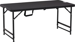 Skládací venkovní stůl Outsunny Plastový 118 x 60 x 74 cm, Odolný proti povětrnostním vlivům, Protiskluzový Bufetový stůl, Stanový stůl, Stůl na balko