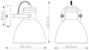 Globo 54018-1S - Nástěnné bodové svítidlo WIHO 1xE27/40W/230V