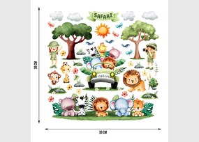 Dětská samolepka na zeď Safari | 30 x 30 cm | DDKS3917