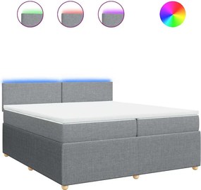 Box spring postel s matrací světle šedá 200 x 200 cm textil 3289856
