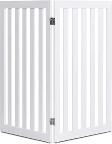 Costway Zábrana pro psy 89 cm vysoká 2 panely Ochranné dřevěné skládací (bílé
