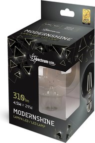 Toolight - LED žárovka neutrální bílá E27 230V 4,5W, kouřové sklo, OSW-01128