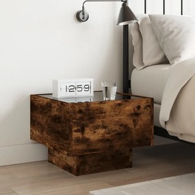 Noční stolek s Infinity LED kouřový dub 40 x 40 x 30 cm 3284067