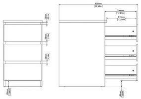Komoda Simplicity 40 x 50 x 70 cm, černý mat