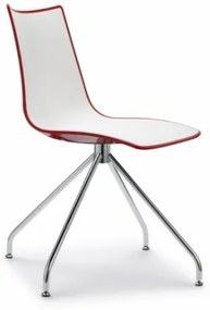 Scab Plastová židle ZEBRA BICOLORE otočná Barva podnože chromová podnož Barva plastu Scab Bílá/červená 2611