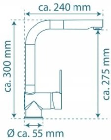 Schütte Kuchyňská Směšovací Baterie S Výsuvnou Sprškou London Černá - Šedá