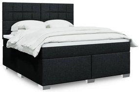 Box spring postel s matrací černá 180x200 cm textil 3290569