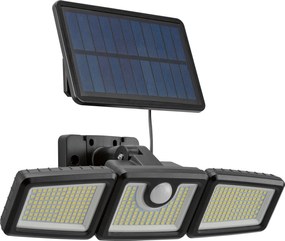 Nástěnný solární LED reflektor s det. pohybu, 7 W, 800 lm, IP44, denní bílá