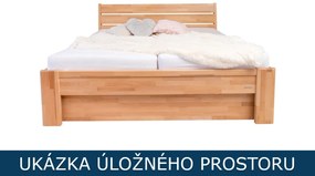Manželská buková postel Veroli  , Odstíny moření Ahorn: Nugát, Buk přírodní, 160x200 cm