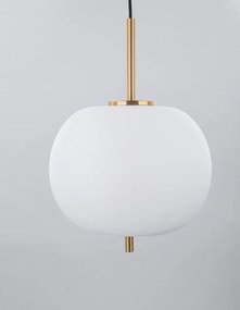 Bílé/v mosazné barvě skleněné závěsné svítidlo ø 30 cm Lato – Nova Luce
