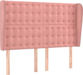 Box spring postel s matrací a LED růžová 140x200 cm samet 3136370
