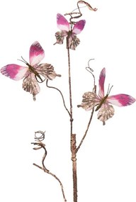 Dekorativní větev s motýlky Butterfly pink - 14*5*85 cm