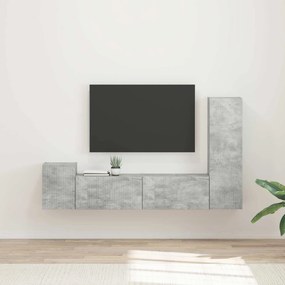 Sestava TV skříněk 4 ks Betonově šedá Kompozitní dřevo 3409000