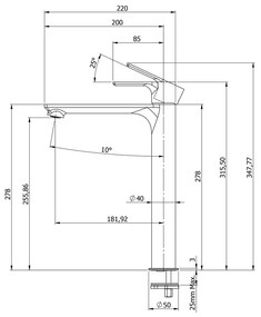 Stojánková umyvadlová baterie v leskle stříbrné barvě Pax – Sapho