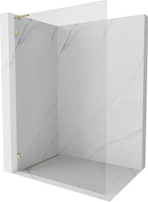 Mexen, Mexen Lunar L sprchová stěna levá 100 x 200 cm, průhledná 8 mm, zlatá - 830L-100-000-50-00-L