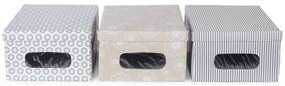 Skládací úložná krabice set 3 ks s víkem Compactor MAMY, 3ks,50 x 40 x 25 cm, mix barev