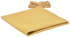 Žlutá bavlněná mušelínová deka Kave Home Eirenne 55 x 55 cm