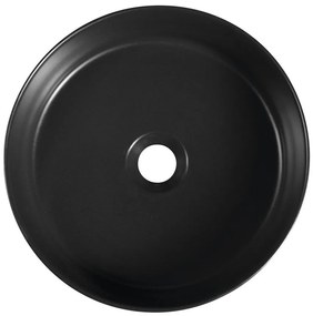 Isvea Isvea, INFINITY ROUND keramické umyvadlo na desku, průměr 36cm, černá mat, 10NF65036-2N