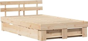 Rám postele se zásuvkou Hnědá 135 x 190 cm Masivní borové dřevo 3382283