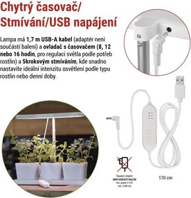 EMOS Bílá LED pěstební lampička 7W stmívatelná Z7904
