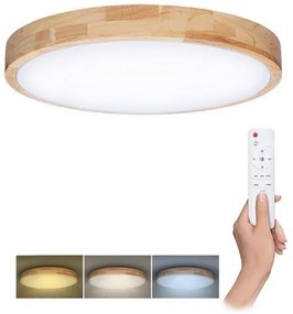 Stropní světlo solight led osvětlení s dálkovým ovladačem solid oak, 51cm