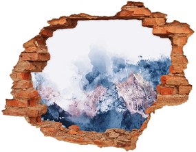 Wallmuralia Díra 3D ve zdi nálepka Horské pásmo 90x70 cm