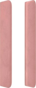 Čelo postele typu ušák růžové 83x16x118/128 cm samet 3120049