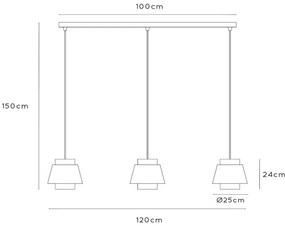 Lucide 21435/03/38 - Lustr na lanku TRIBUTE 3xE27/40W/230V krémová