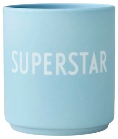 Modrý porcelánový hrnek Design Letters Superstar, 300 ml