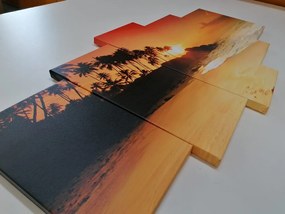 5-dílný obraz západ slunce na Srí Lance Varianta: 100x50
