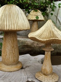 Béžovo-zlatá dekorace houba Mushroom - Ø 9*14 cm