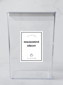 MAKADAMOVÉ OŘECHY – bílá samolepka na dózu, tučné písmo, 6 x 8 cm | DomaLEP