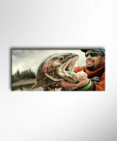 Malvis ® Obraz Rybář s krásným duhákem ROZMĚR (šířka x výška): jednodílný obdélník 150x60 cm