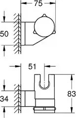 Grohe Vitalio Universal - Držák sprchy matná černá
