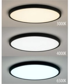 LED Stropní svítidlo LED/40W/230V 3000/4000/6500K pr. 50 cm černá