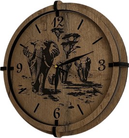 Li-Go "Sloni" Dřevěné hodiny 32 cm provedení povrchu: dub