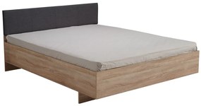 Manželská postel 160x200cm Arwen - dub sonoma/šedá