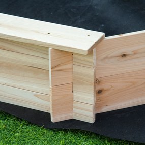 Outsunny Osmiúhelníkový Dřevěný Pískoviště 139,5L x 139,5W x 21,5H cm - 4 Lavice - Krycí Plachta, Netkaná Podložka Součástí - Předem Olejovaný Štěp |