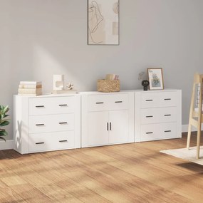 Příborníky 3 ks bílá kompozitní dřevo 3185423