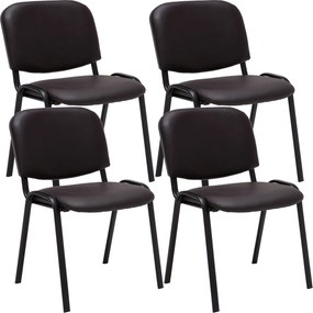 Sada 4 konferenčních židlí Ken umělá kůže – hnědá