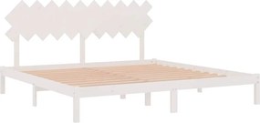 Rám postele bílý 200 x 200 cm masivní dřevo 3104889