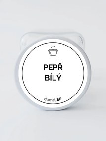 Samolepka na kořenky PEPŘ BÍLÝ bílá 5 cm tučné písmo