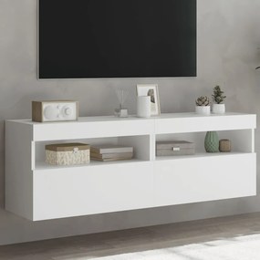 vidaXL Nástěnné TV skříňky s LED 2 ks 60 x 30 x 40 cm [837184] Barva: Bílá