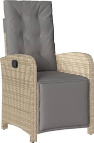 3dílný bistro set s poduškami béžový polyratan 3212591