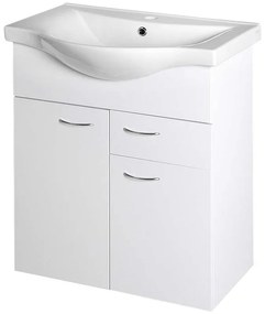 Aqualine, KERAMIA FRESH umyvadlová skříňka, 1 zásuvka, 60,6x74x33,7cm, bílá, 50064A